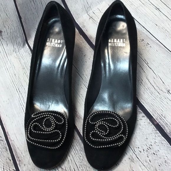 Stuart Weitzman | Shoes | Rare Stuart Weitzmansuede Block Heel Wrosette ...